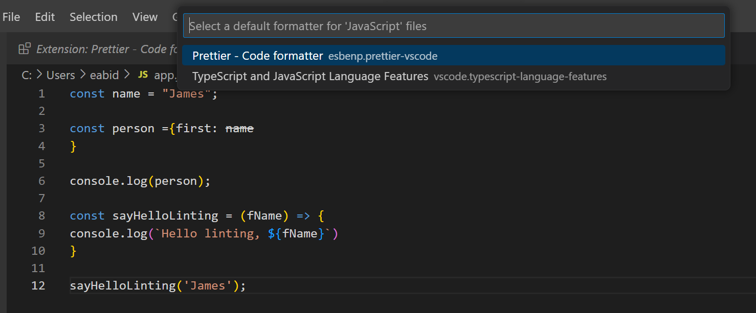 Wie man Code mit Prettier in Visual Studio Code formatiert – techsyncer Wie man Code mit Prettier in Visual Studio Code formatiert – techsyncer