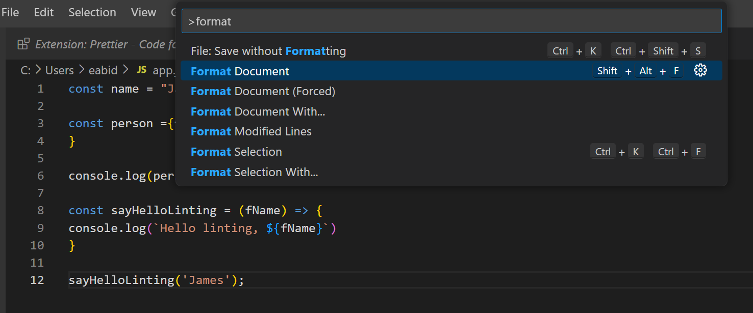 Wie man Code mit Prettier in Visual Studio Code formatiert – techsyncer Wie man Code mit Prettier in Visual Studio Code formatiert – techsyncer